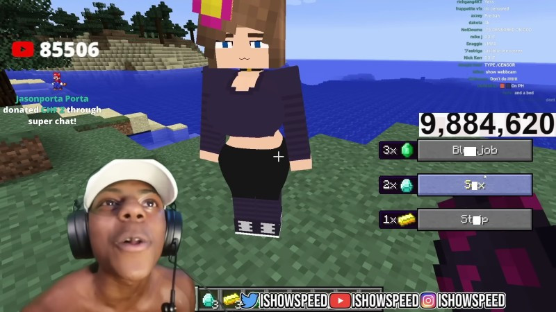Youtuber Ishowspeed Gets Head From Girlfriend In Minecraft Stream Ginx Tv