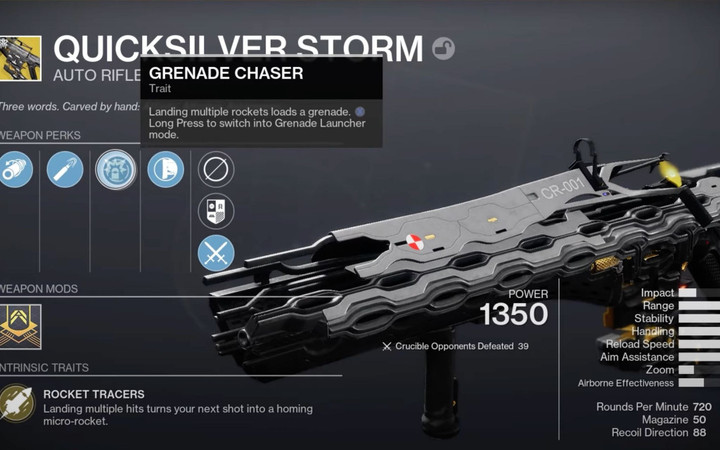 Destiny 2 Quicksilver Storm Exotic Auto Rifle - Stats And How To Get - GINX TV