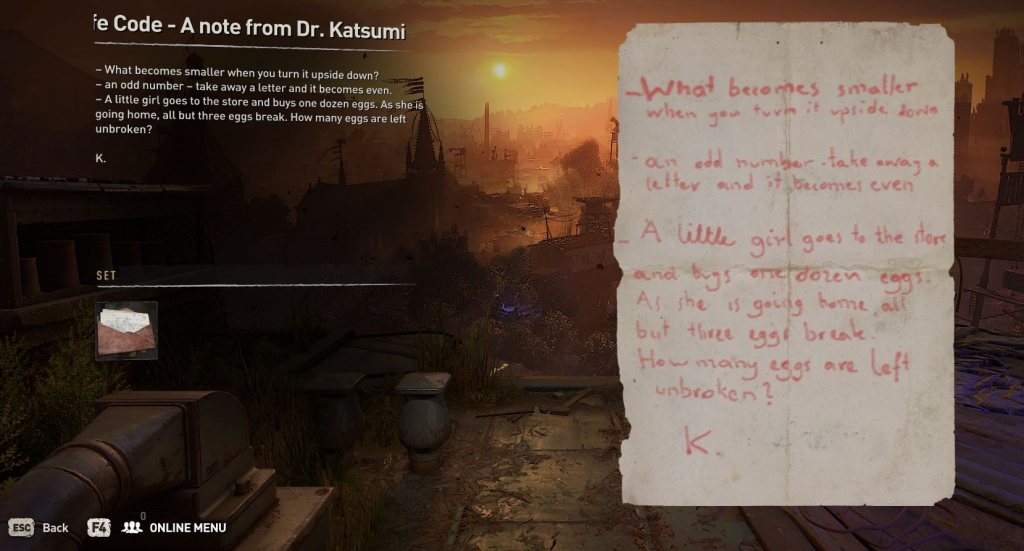 Dying Light 2 First Biomarker safe code riddle solution | GINX Esports TV