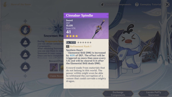 Genshin Impact Cinnabar Spindle: How to get, stats and ascension ...